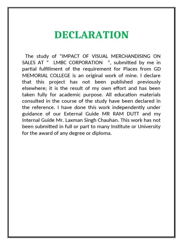 Visual Merchandising Impact Study | PDF