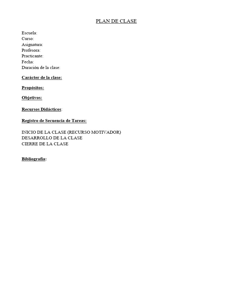 Plan de Clase | PDF