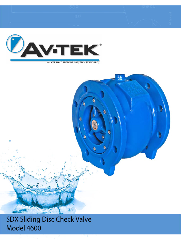 Av-Tek SDX Sliding Disc Check Valve REV B | PDF | Valve | Stainless Steel