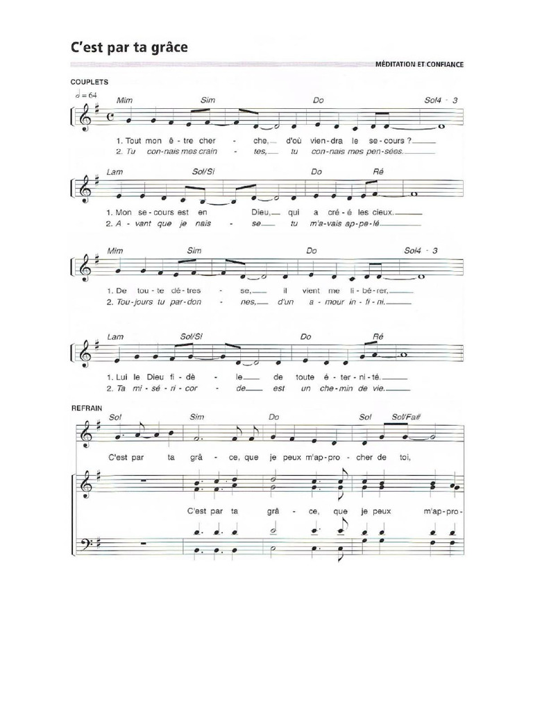 C'Est Par Ta Grâce - Emmanuel | PDF