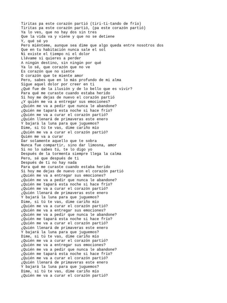 Música Corazón Partio Letra | PDF