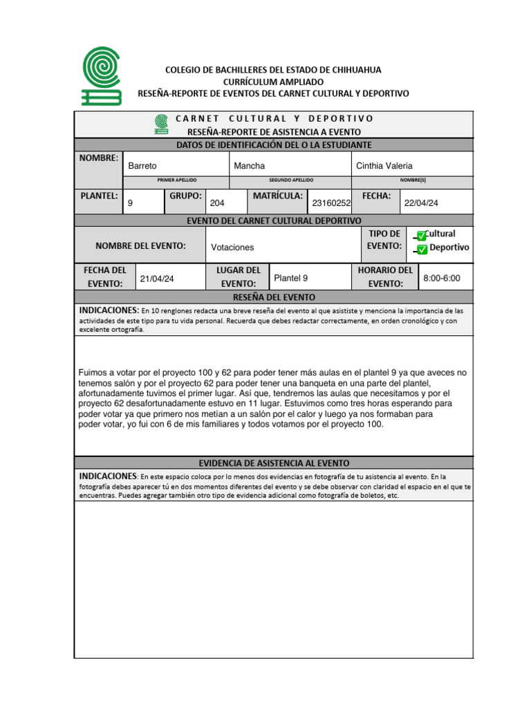 Carnet Cultural Deportivo | PDF
