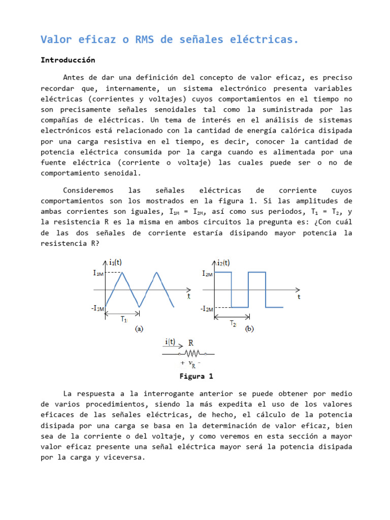 3 Valor Eficaz o RMS en Señales Eléctricas | PDF | Energia electrica ...