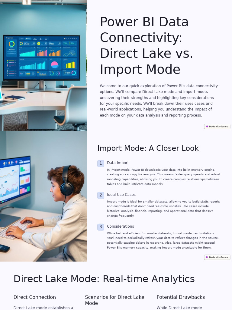 Power BI Data Connectivity Direct Lake Vs Import Mode | PDF ...