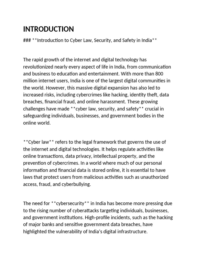 INTRODUCTION To Legal Project | PDF | Cybercrime | Computer Security