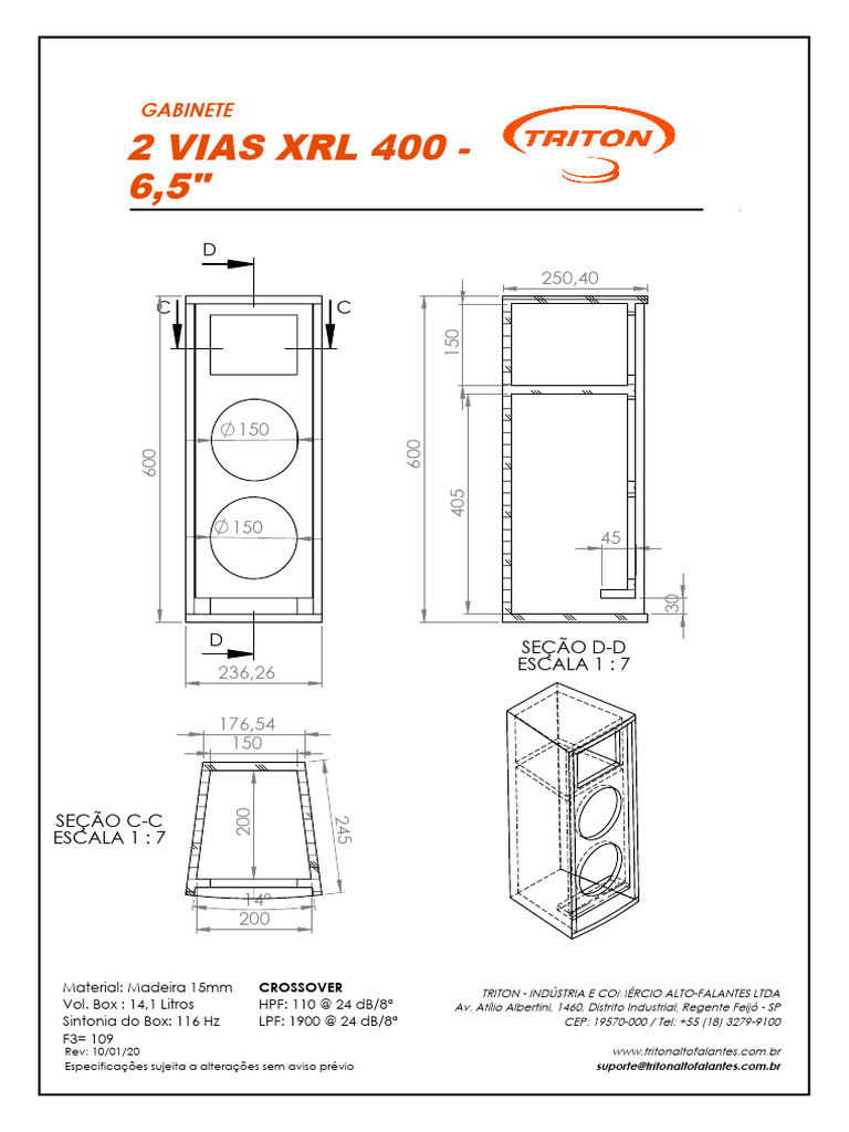 Especificações do Triton XRL 400 | PDF