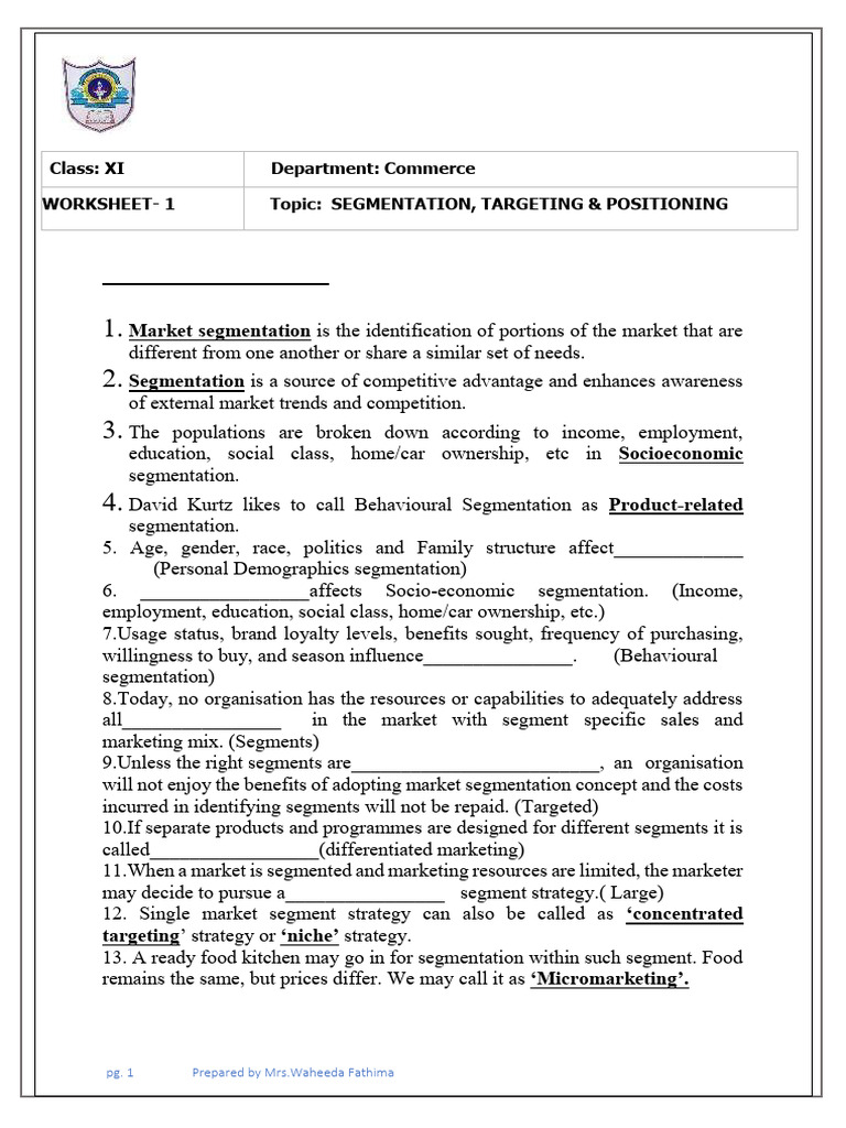 Segmentation, Targeting & Positioning | PDF | Market Segmentation | Marketing