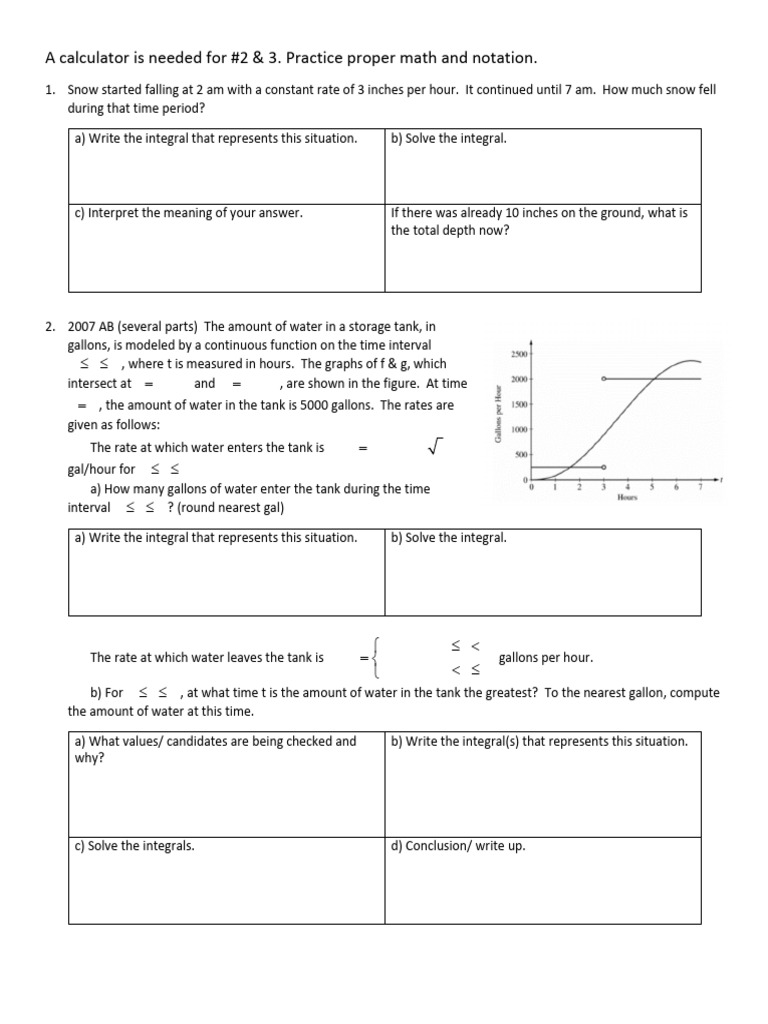 Integral Word Problems Practice | PDF | Integral | Function (Mathematics)