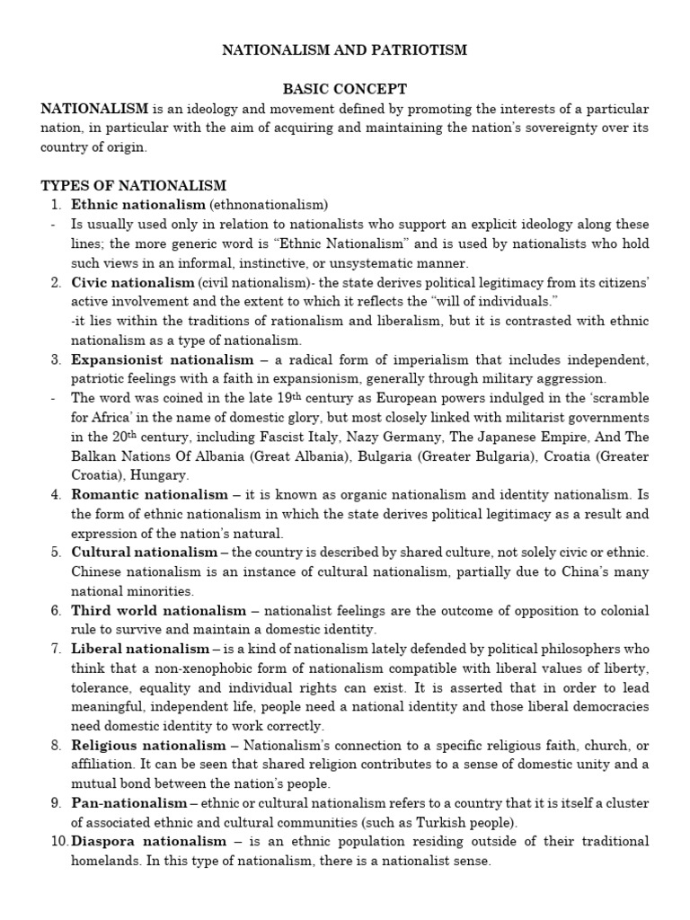 Understanding Nationalism and Patriotism | PDF | Nationalism ...