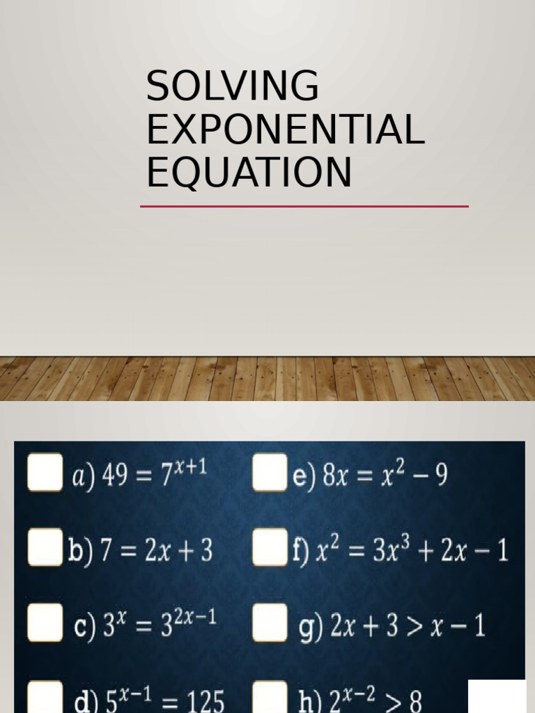 2. Solving Exponential Equation | PDF