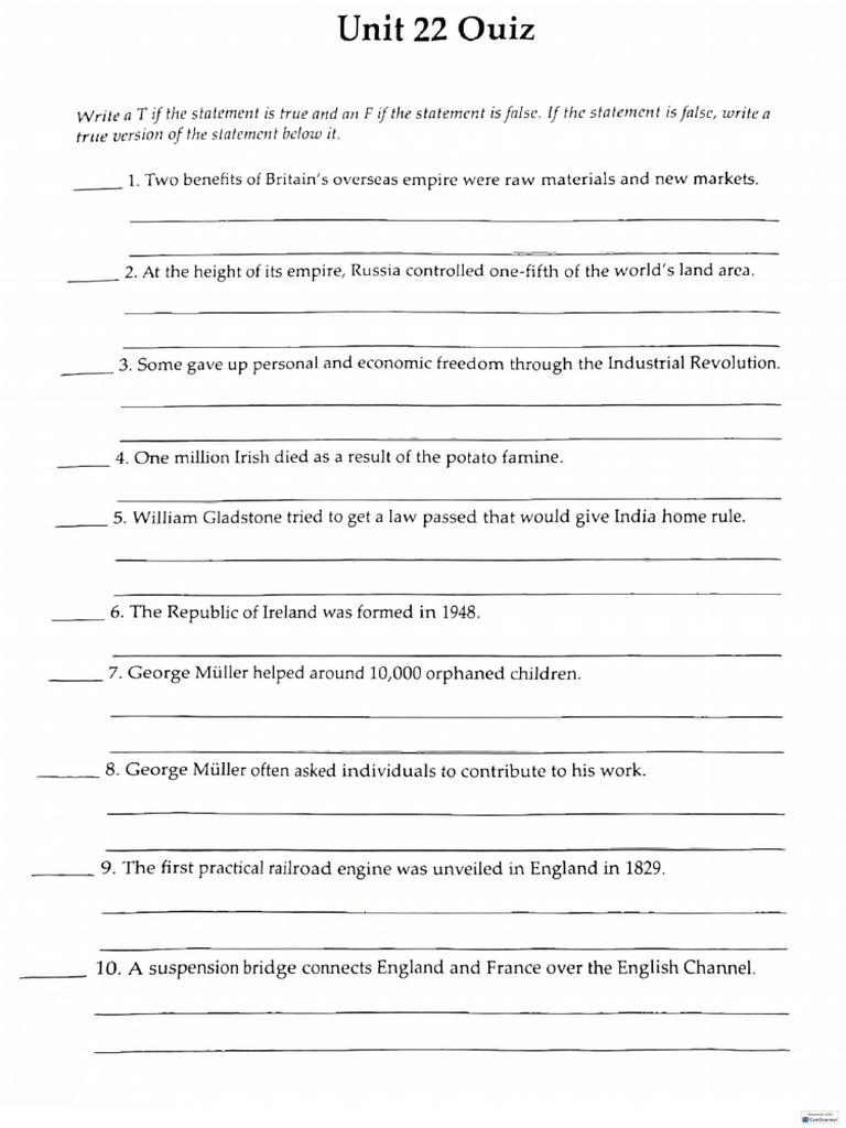 WK 24, Unit 22 Quiz | PDF