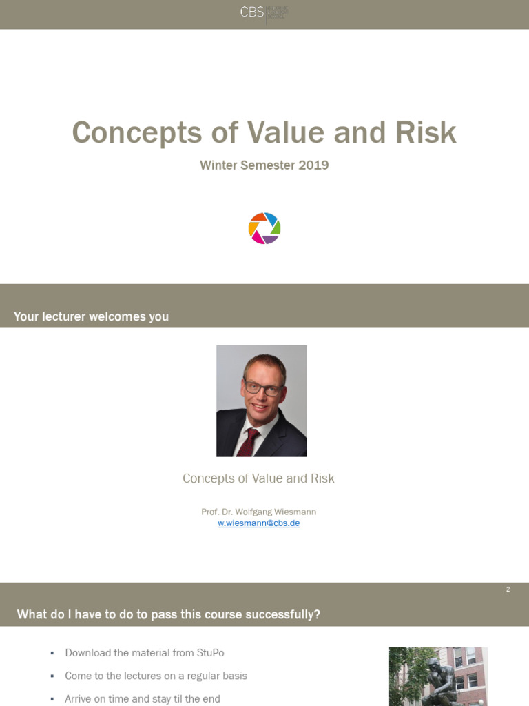 CVR - Lecturer Slides - Sessions 1-3 | PDF | Financial Risk | Present Value
