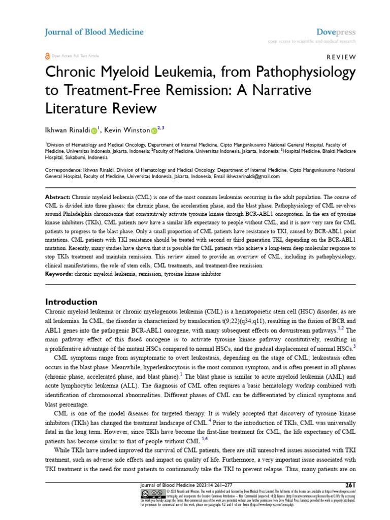 JBM 382090 Chronic Myeloid Leukemia From Pathophysiology To Treatment | PDF | Leukemia ...