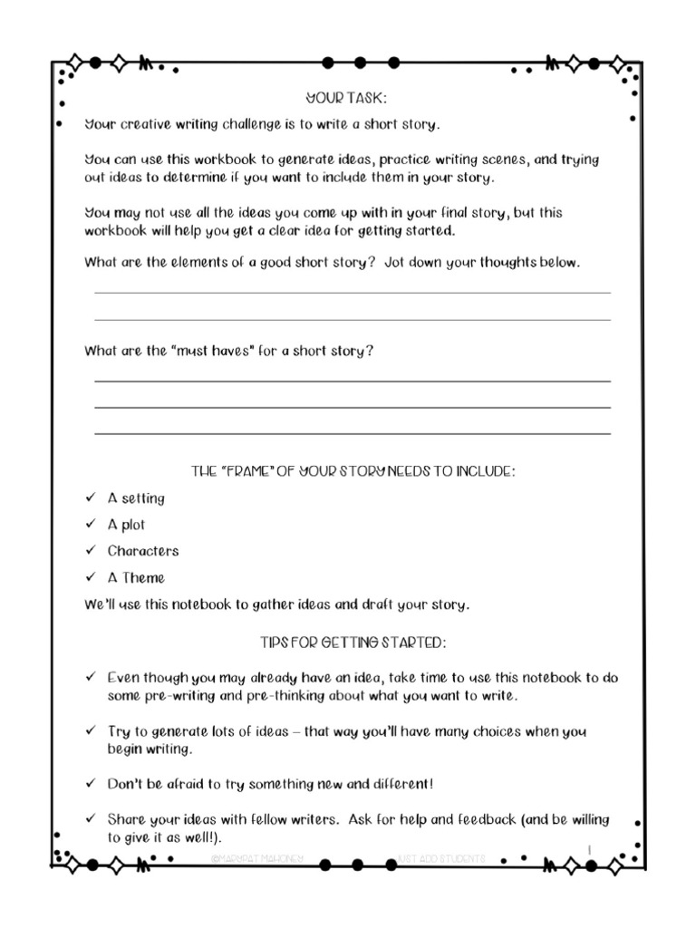 Creative Writing Story, Task | PDF
