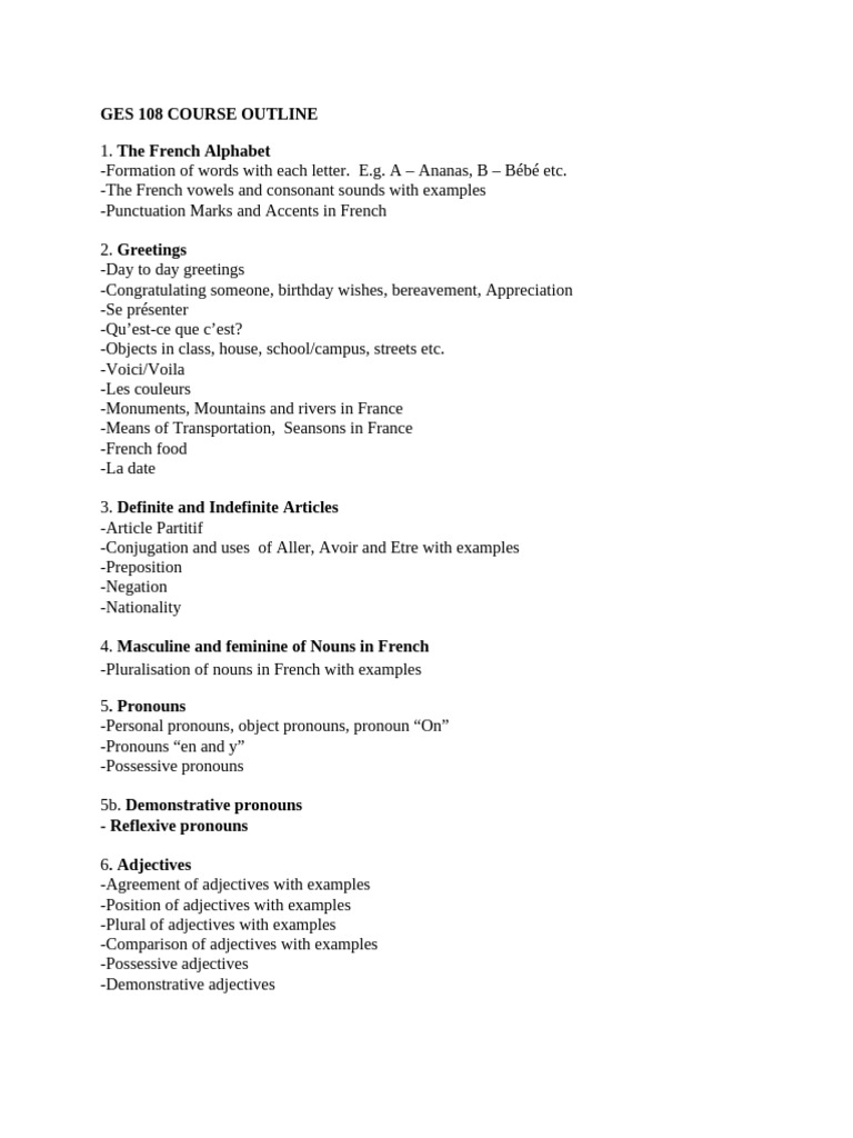 Intro to French Language Basics | PDF