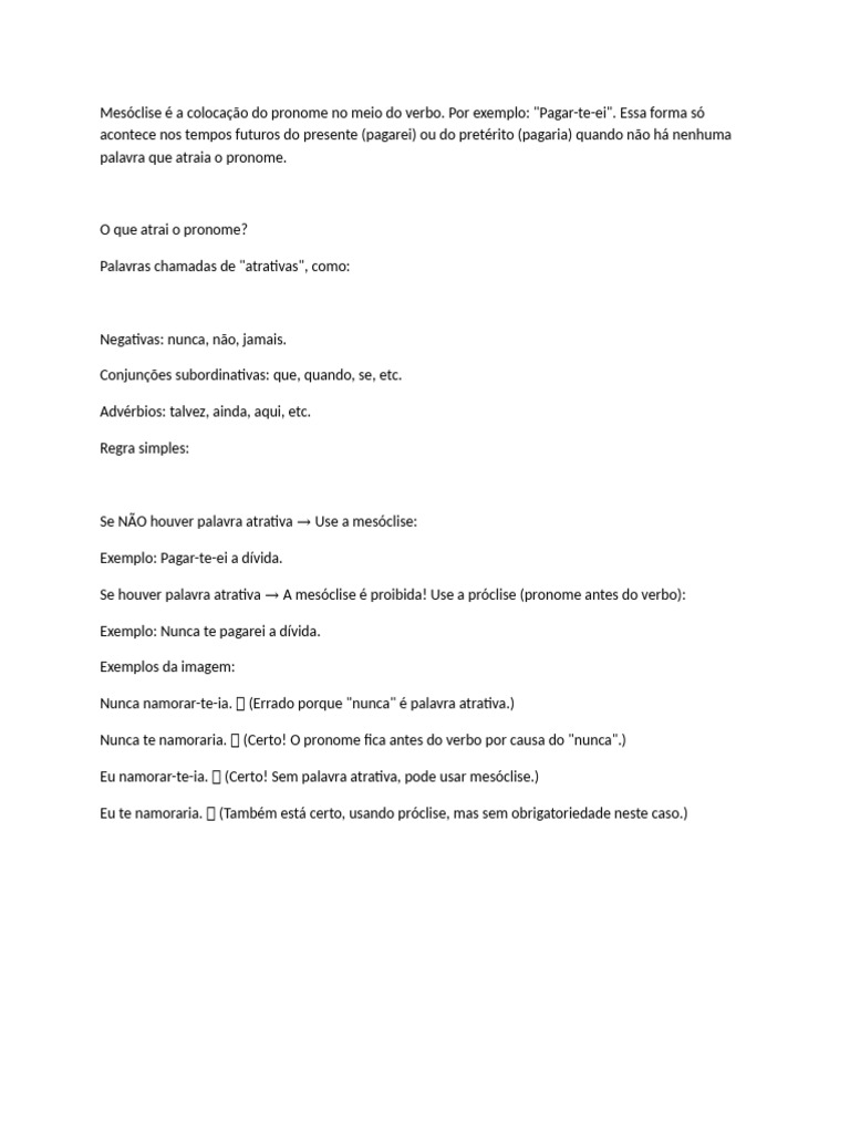 Mesóclise e Palavras Atrativas | PDF
