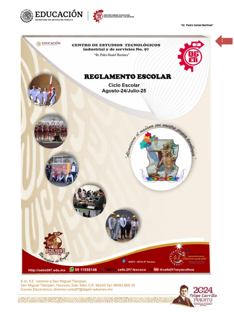Actual Ago 24 Jul 25 Reglamento Escolar Cetis 97 | PDF | Estudios de ...