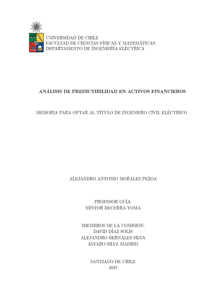 Analisis de Predictibilidad en Activos Financieros | PDF