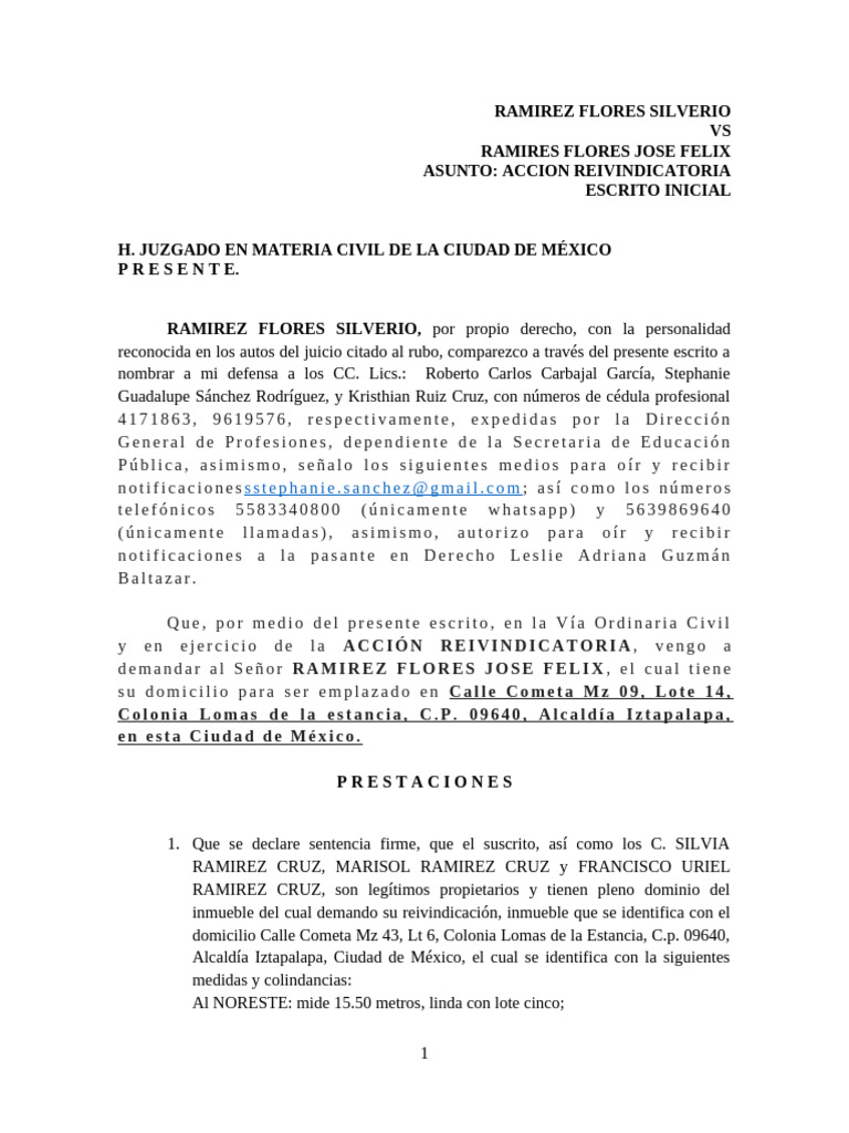 Ramirez Flores Silverio | PDF | Herencia | Propiedad