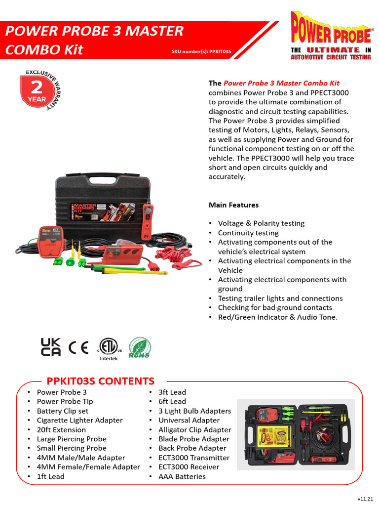 Power Probe 3 Master Combo Kit Overview | PDF | Direct Current | Power ...
