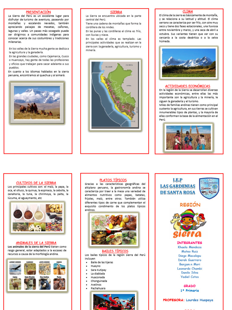 Triptico de La Sierra | PDF | Andes | Perú