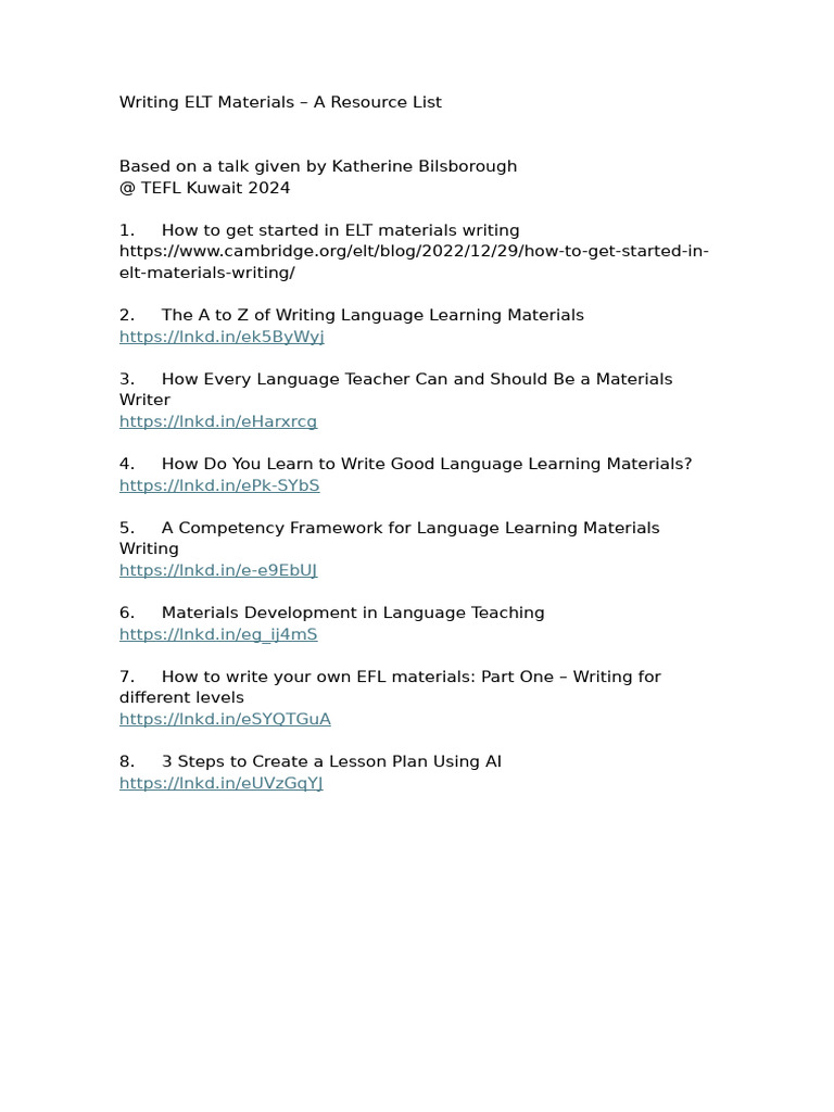 How to Write EFL Materials | PDF