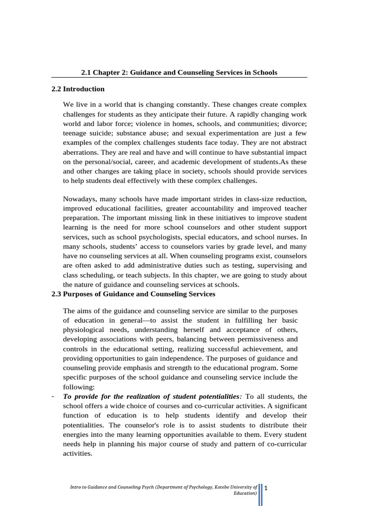 Chapter II Guidance and Counseling | PDF | School Counselor ...