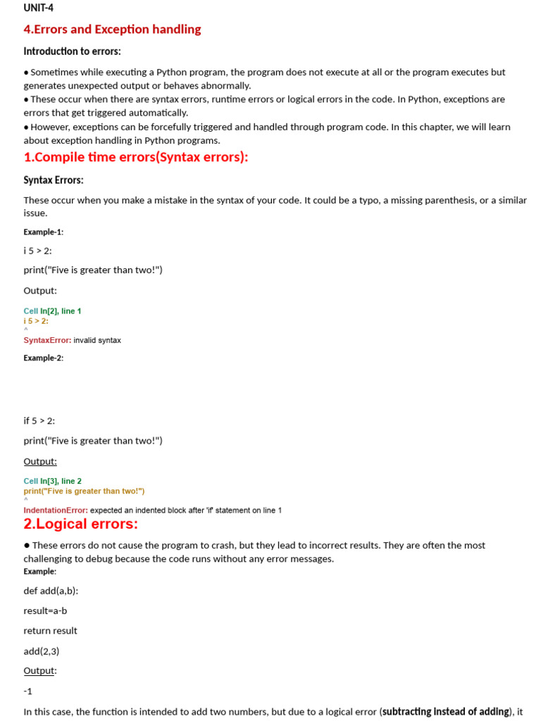 Python Error Handling Guide | PDF | Computer File | Computer Program