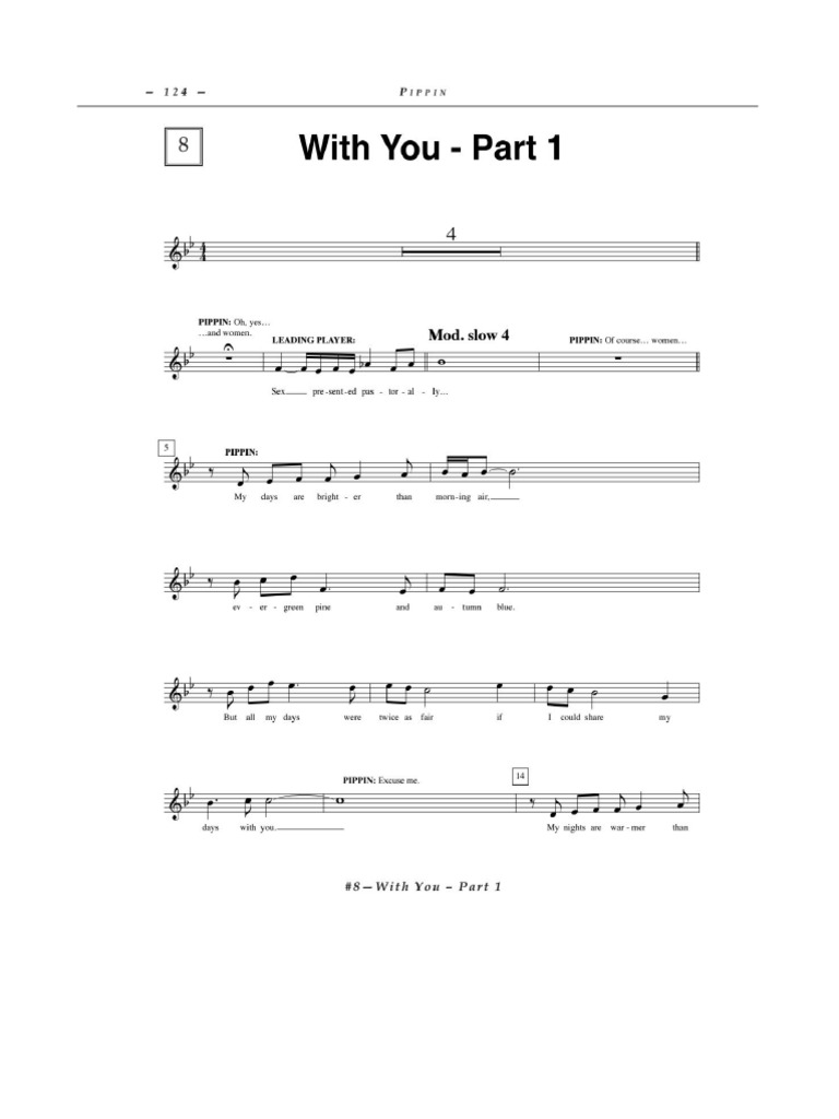 With You (Pippin) - Audition Sheet Music | PDF