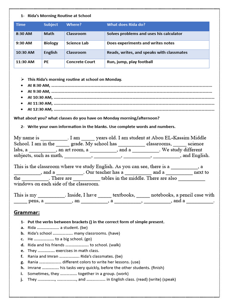 Unit 2 Exercises Student's Worksheet | PDF