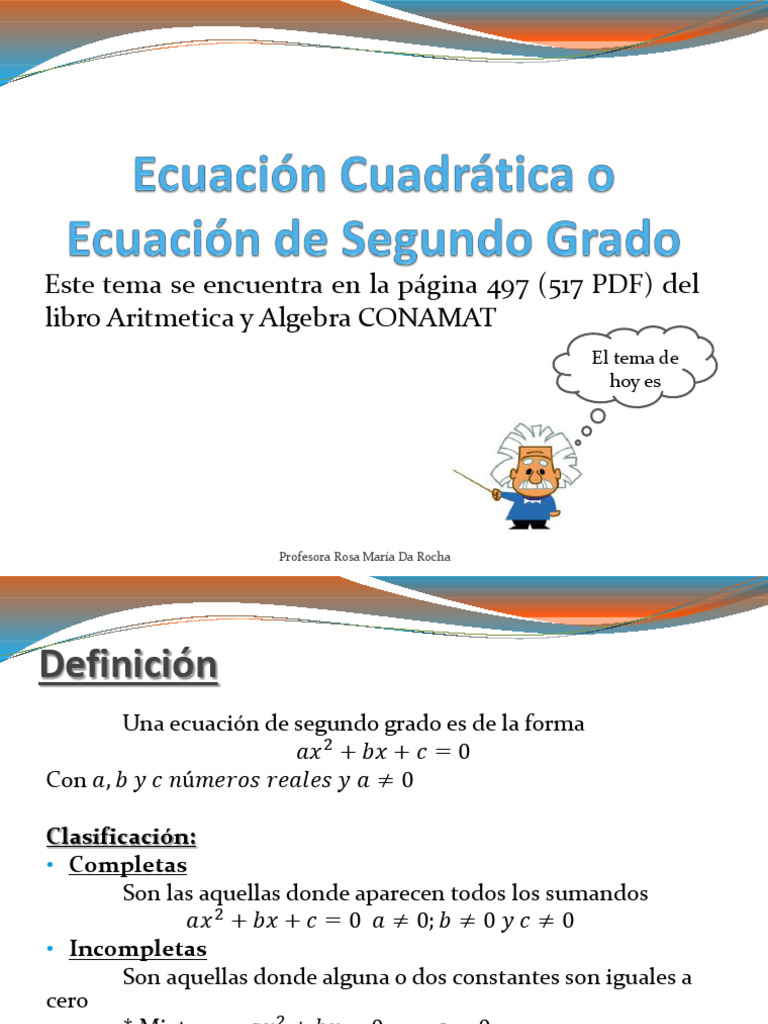 Ecuación Cuadrática | PDF | Ecuación cuadrática | Ecuaciones