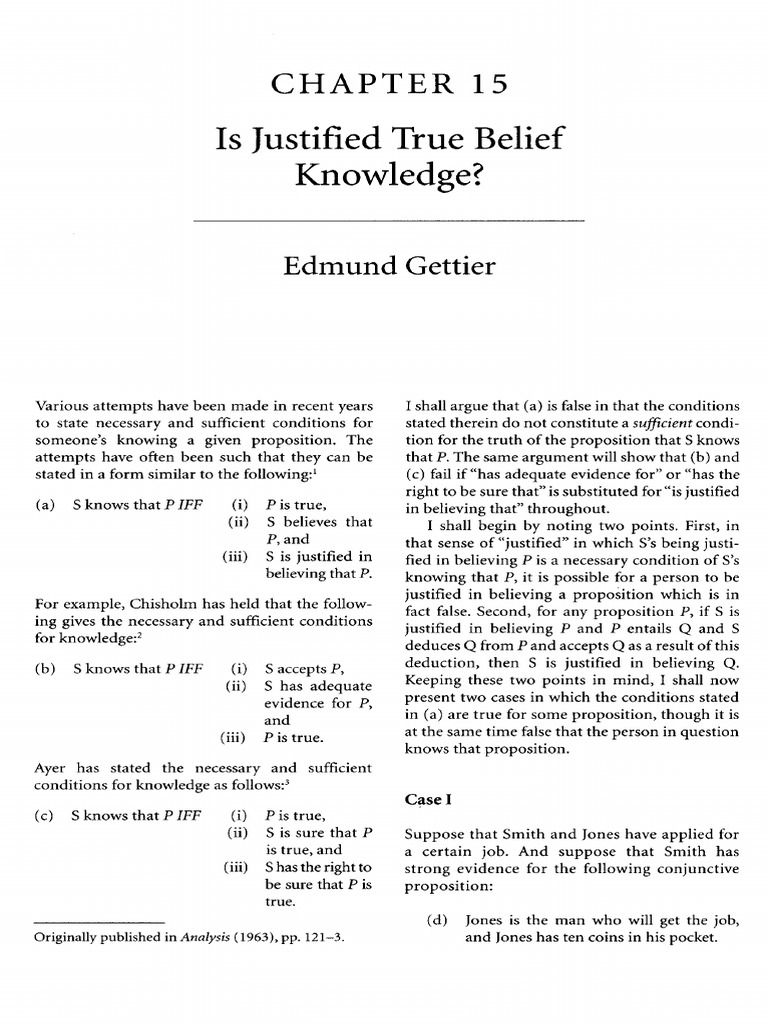 A-Gettier - Justification | PDF | Logic | Epistemology