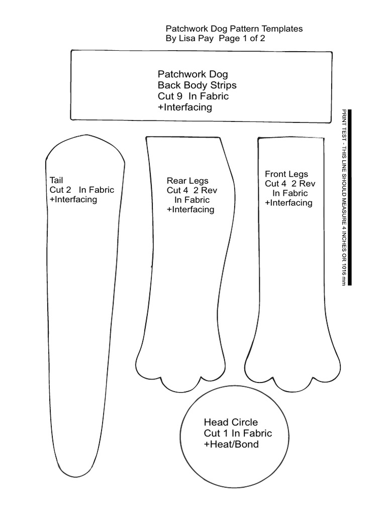 Free Patchwork Dog Pattern Templates | PDF