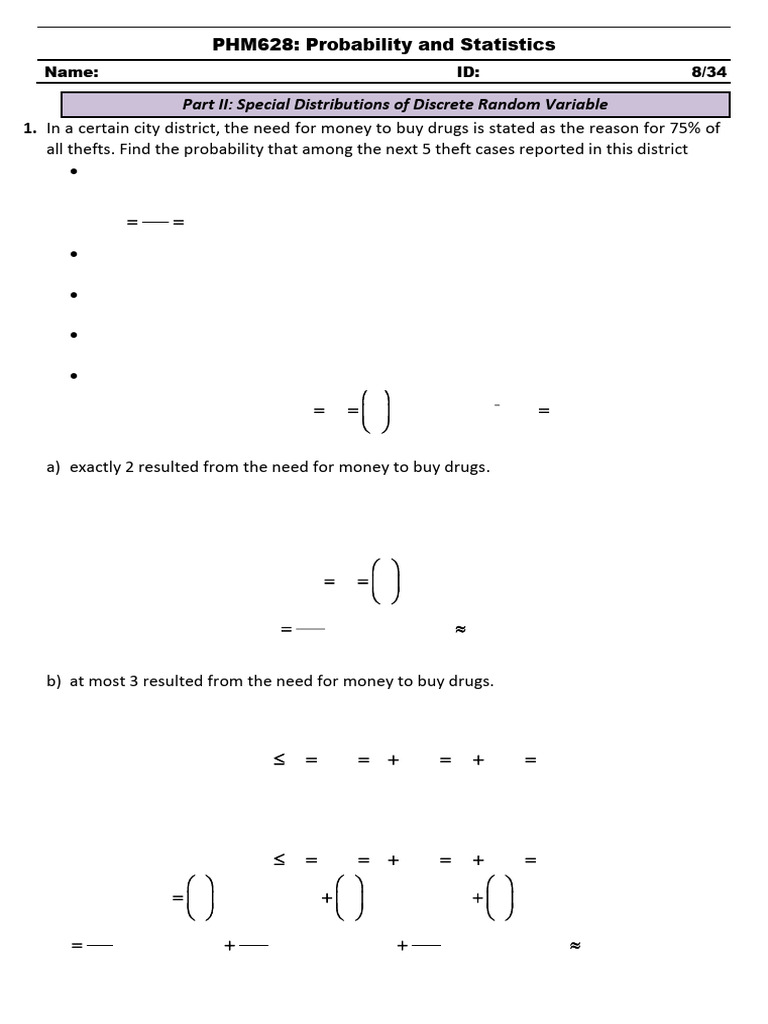 Assignments MA-40 | PDF | Probability Distribution | Probability Theory