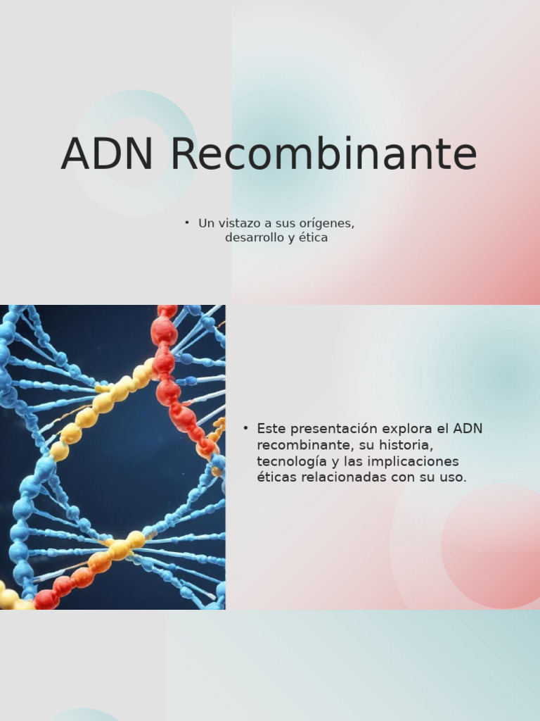 ADN Recombinante | PDF | Ingeniería genética | Adn