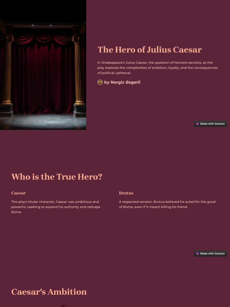 The Hero of Julius Caesar | PDF | Julius Caesar | Mark Antony