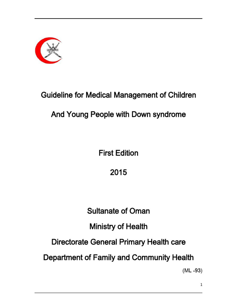 Guidelines for Down Syndrome Care in Oman | PDF | Down Syndrome ...