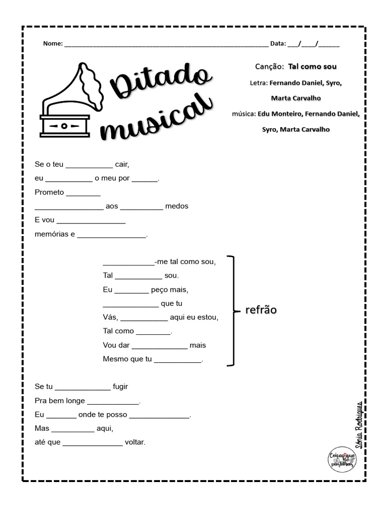 Letra da Canção "Tal Como Sou" | PDF | Música gravada | Música pop