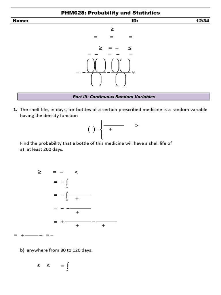 Assignments MA-44 | PDF | Probability Density Function | Statistical Theory