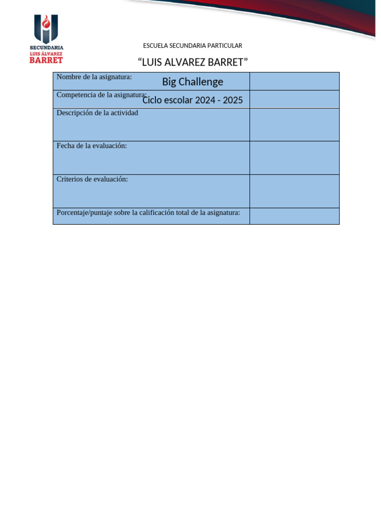 Big Challenge FORMATO | PDF