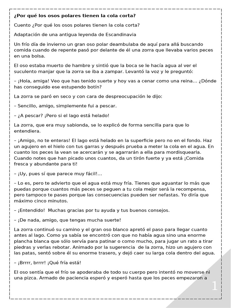 Fab07 - Por Qué Los Osos Polares Tienen La Cola Corta | PDF | Oso polar ...