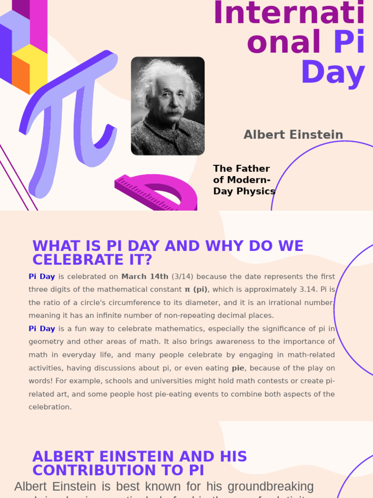 Understanding Pi Day and Its Significance | PDF | Pi | Albert Einstein