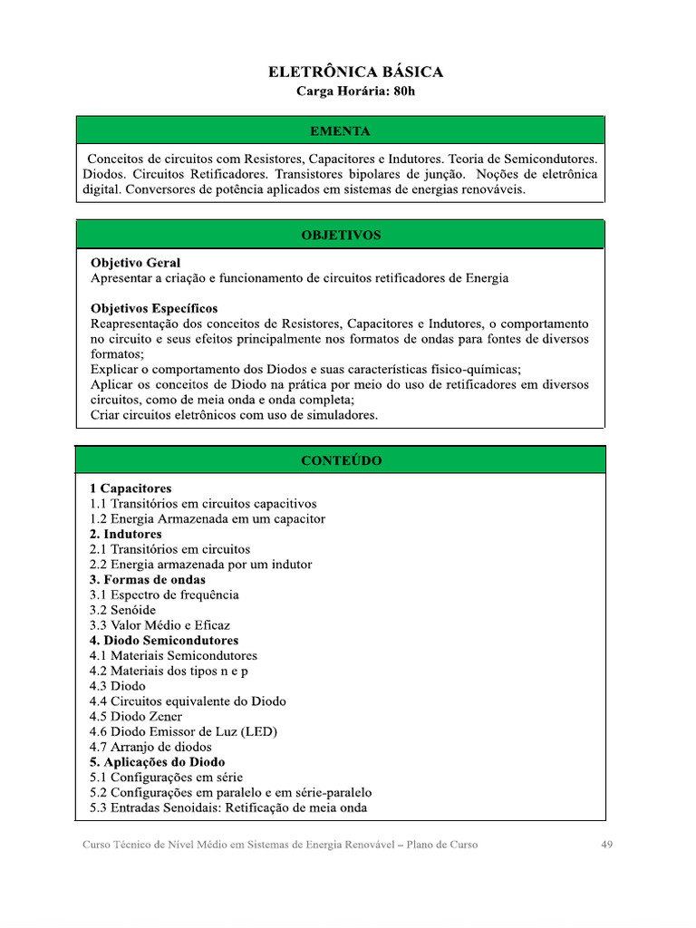 Ementa Eletronica-Basica | PDF