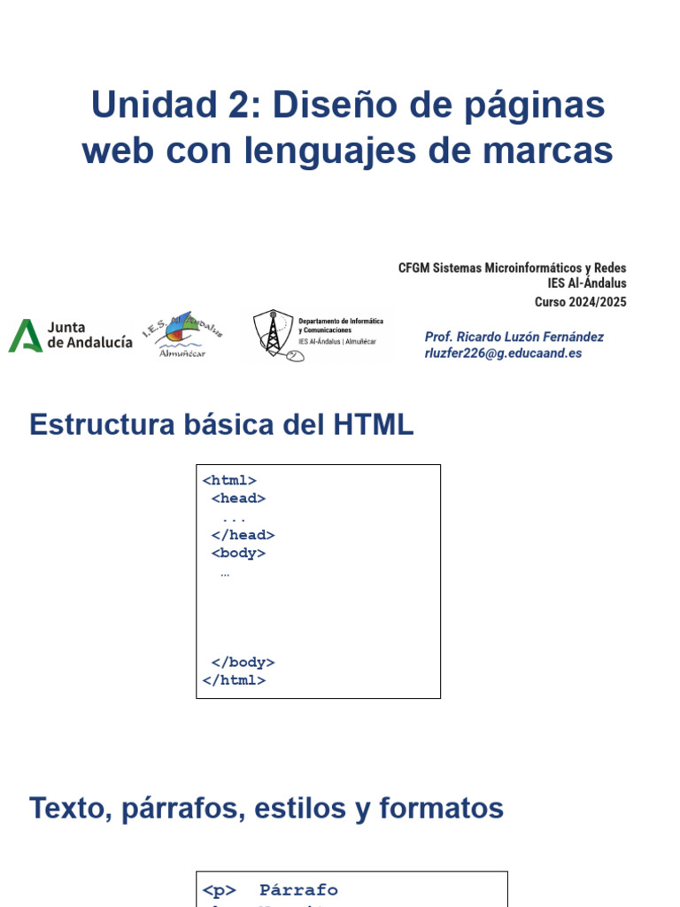 Unidad_2_HTML_CSS | PDF | HTML | Desarrollo web