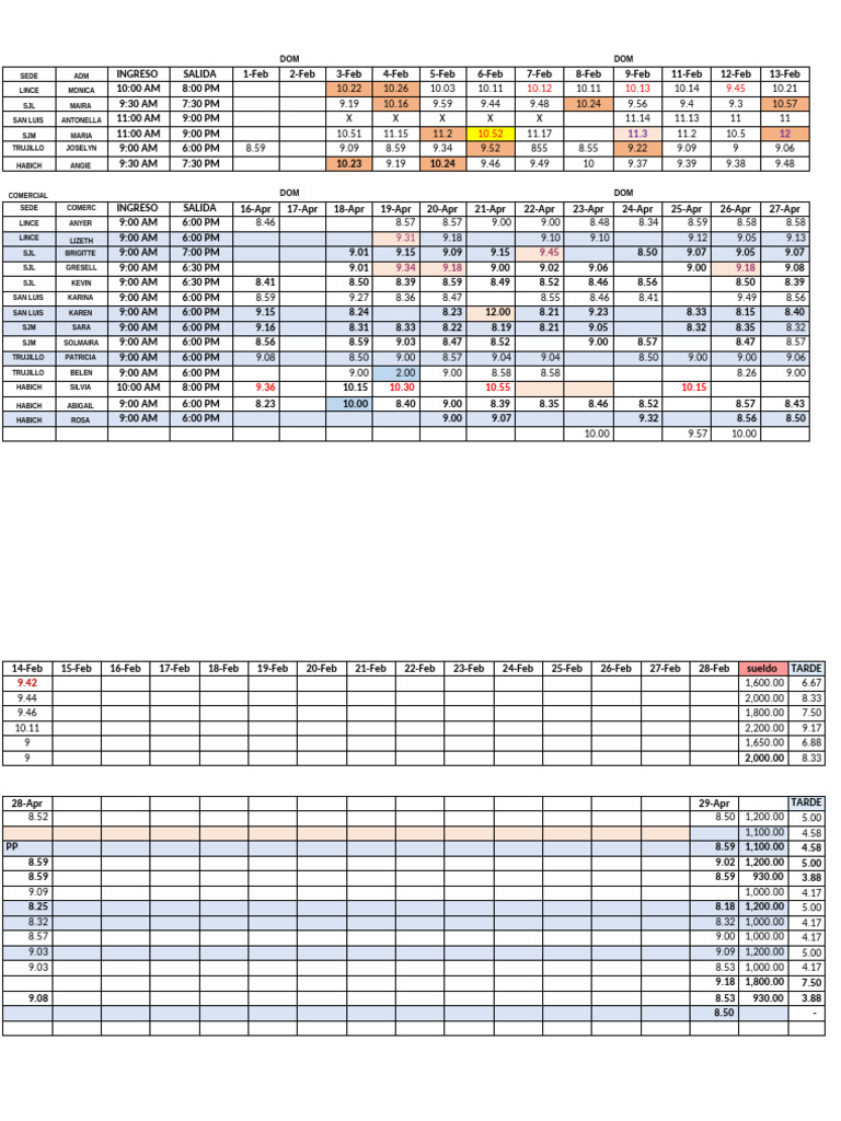 Asistencia-Yataco Modelo | PDF