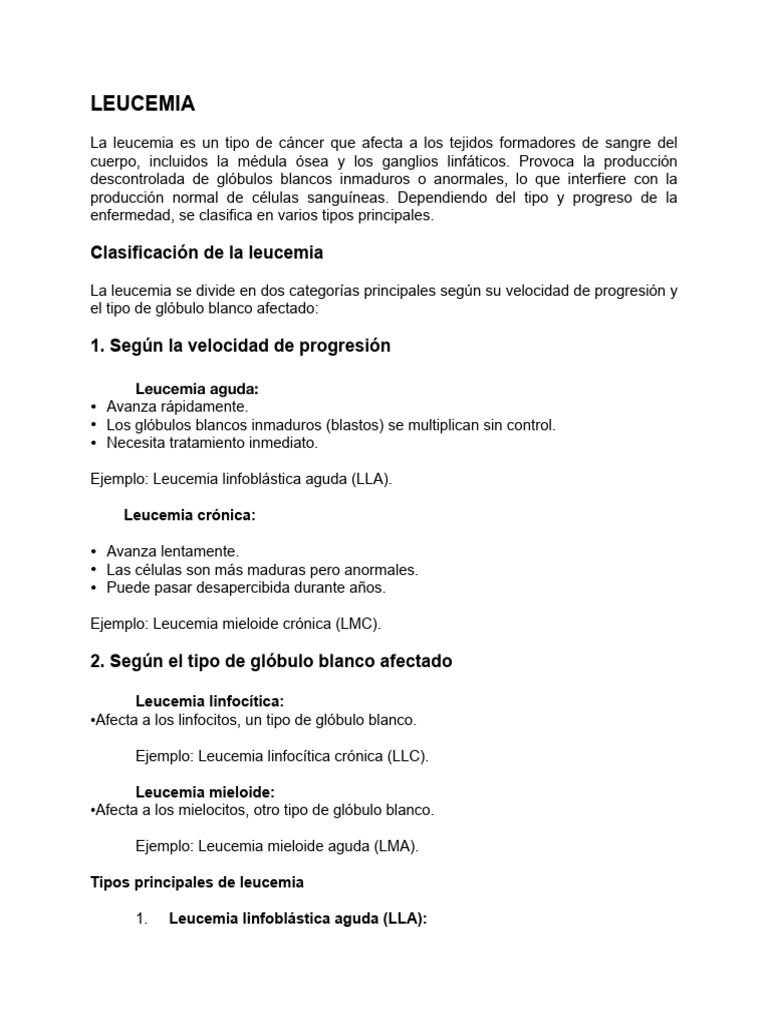Guía Completa sobre la Leucemia | PDF | Leucemia | Sistema inmune