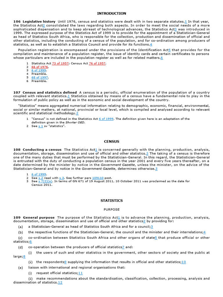 Overview of the Statistics Act 1999 | PDF | Official Statistics | Census