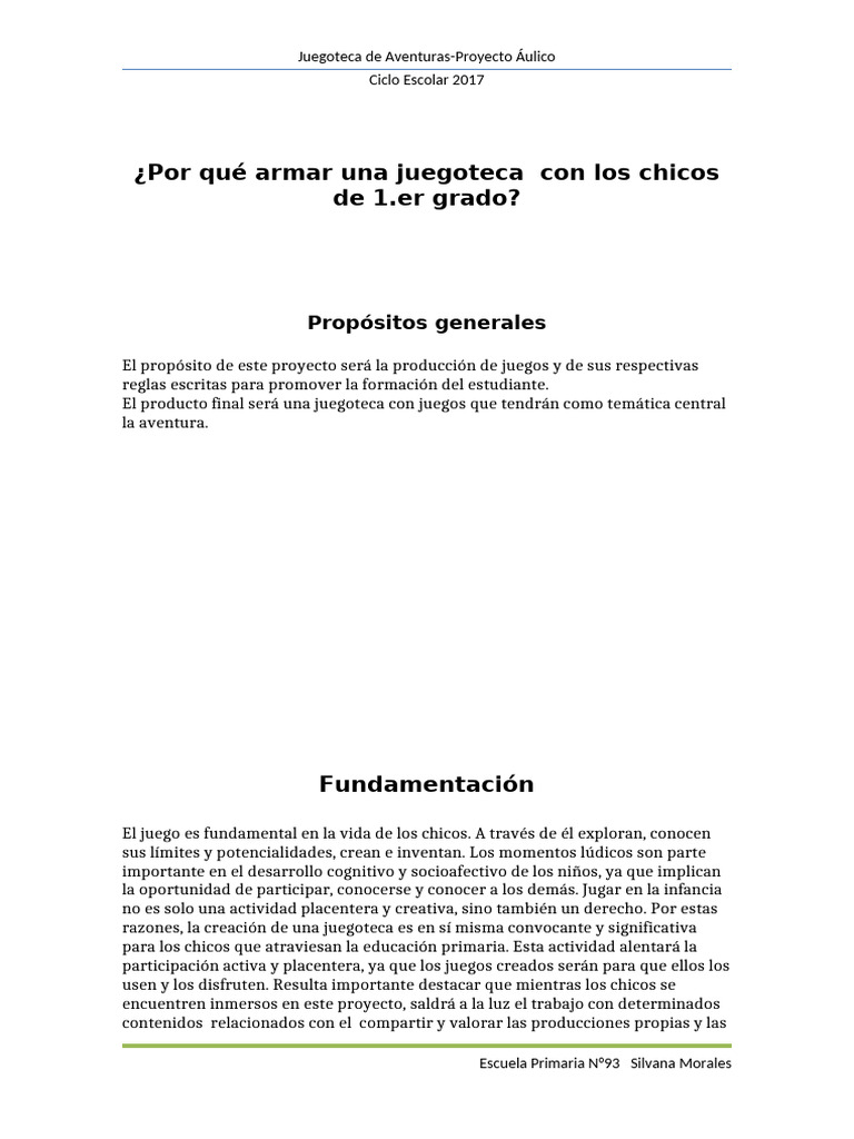 Juegoteca 1 | PDF | Educación primaria | Escuelas