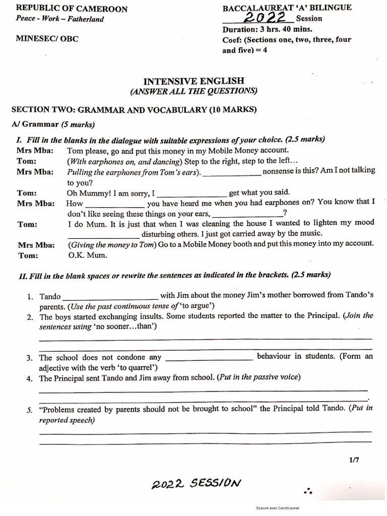 Intensive English, Abi, Bacc 2022 | PDF