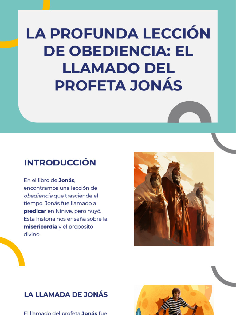 Lección de Obediencia de Jonás | PDF | Jonás | Creencia religiosa y ...